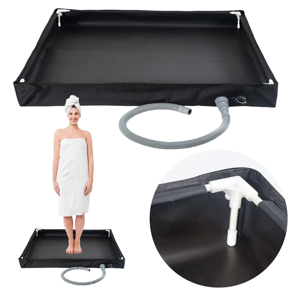 Jual Portable Shower Pan with Drain Hose Camping Shower Tent Floor Base ...
