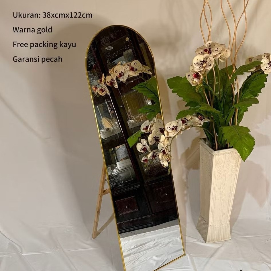 Jual cermin standing oval aesthetic ukuran 38x122cm–cermin fullbody ...