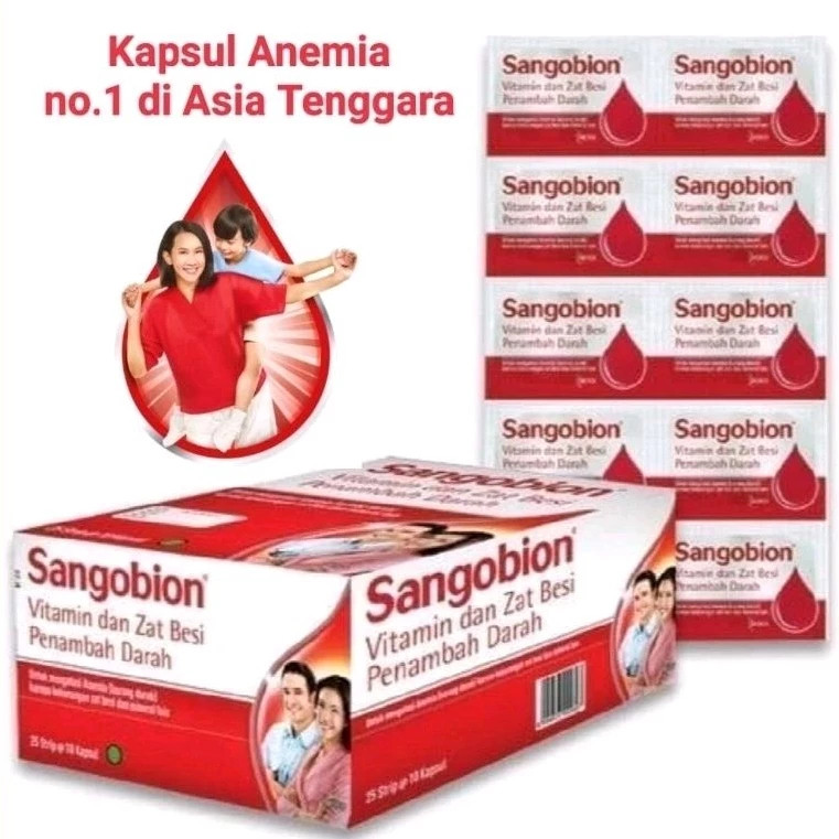 Jual Sangobion Strip isi 10 Kapsul - Suplemen Tambah Darah Anemia ...