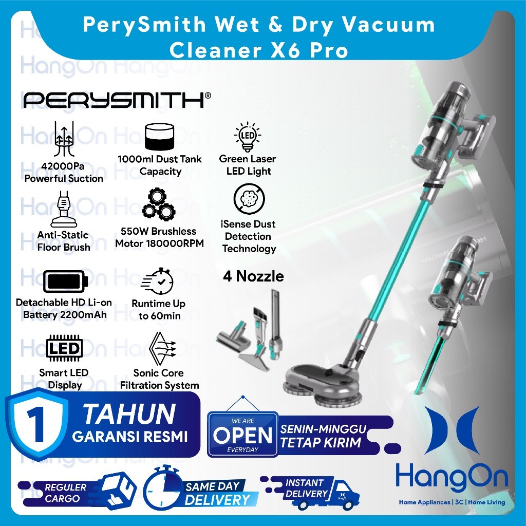 Jual PerySmith X6 Pro Cordless Wet & Dry Vacuum Cleaner Anti Dust Mite ...