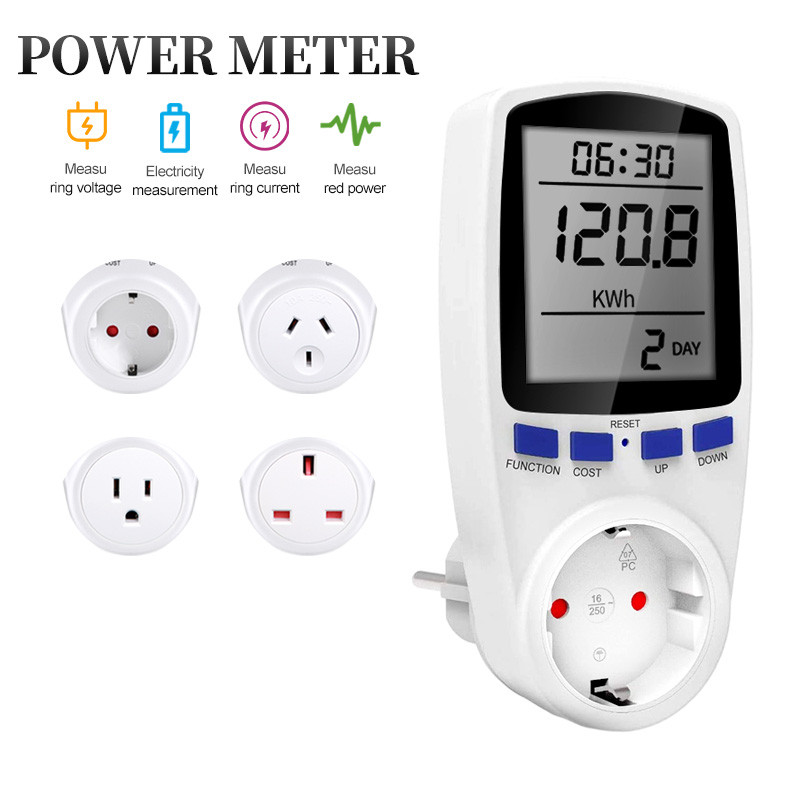 Jual gital Wattmeter AC 220V 110V Power Meter Electricy Consumption ...