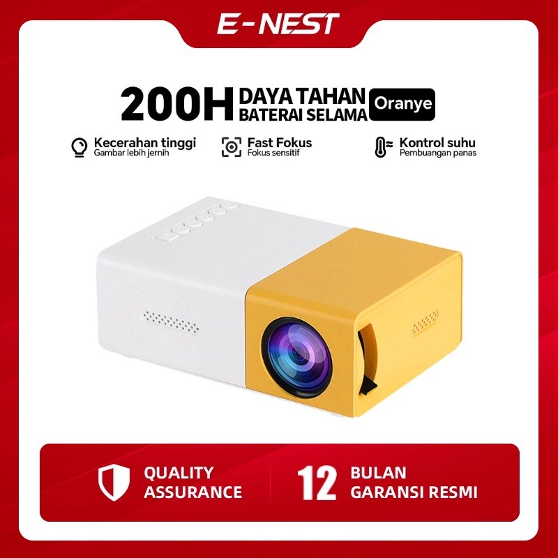Jual eNest Proyektor Mini Portable 1080P HD Kecerahan Tinggi 3000 ...