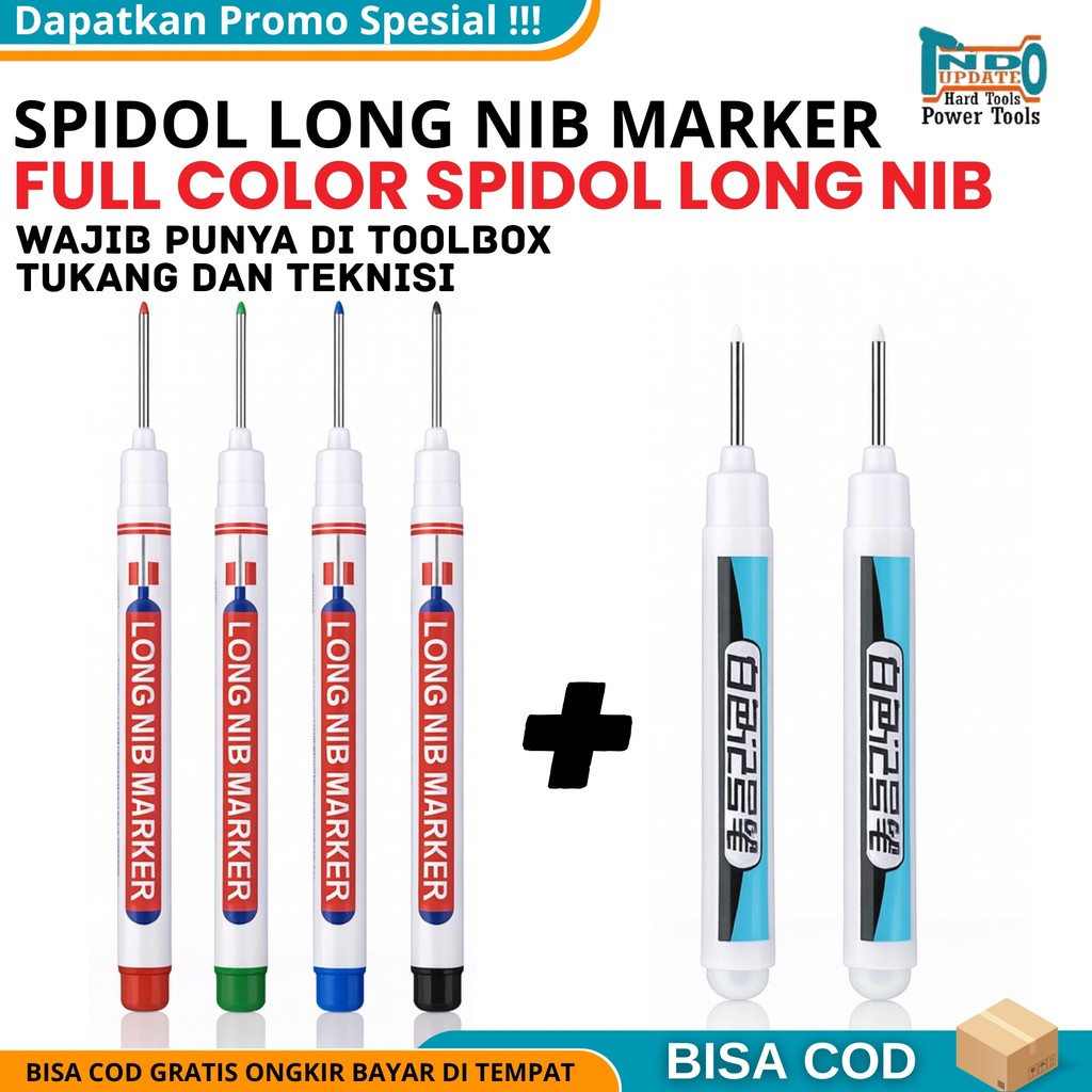 Jual Spidol Tukang Alat Penanda Pulpen Kepala Panjang Long Nip Tip ...