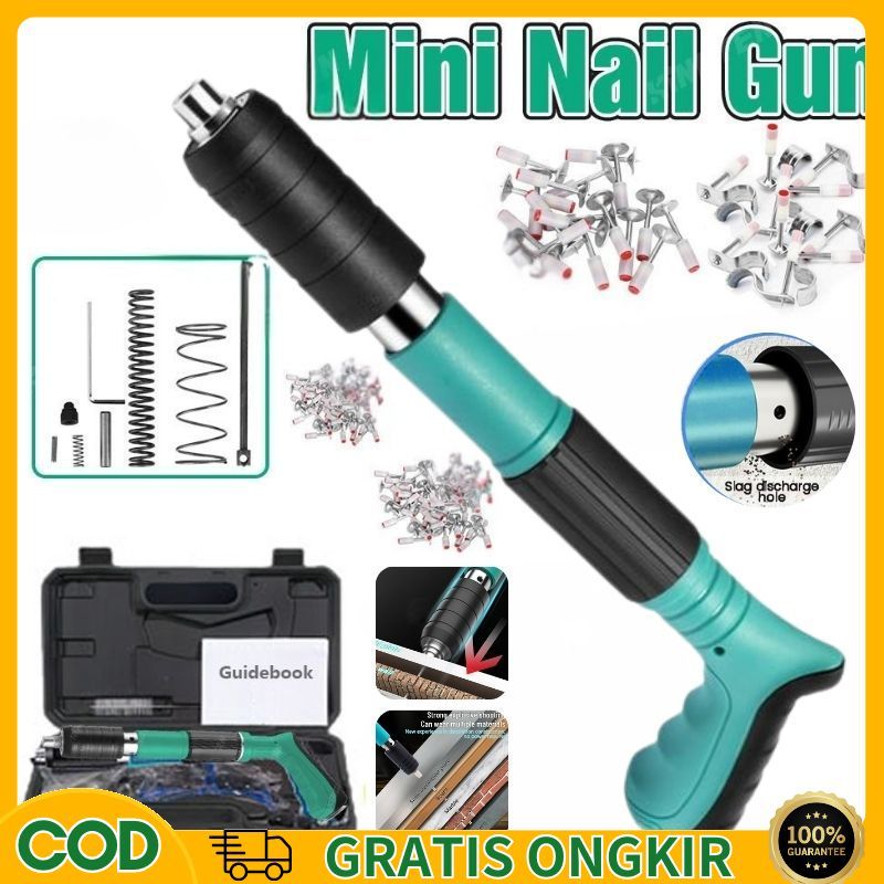 Jual [COD] Pistol Paku Nail Gun Mini Stampset T500 Paku Beton Besi ...