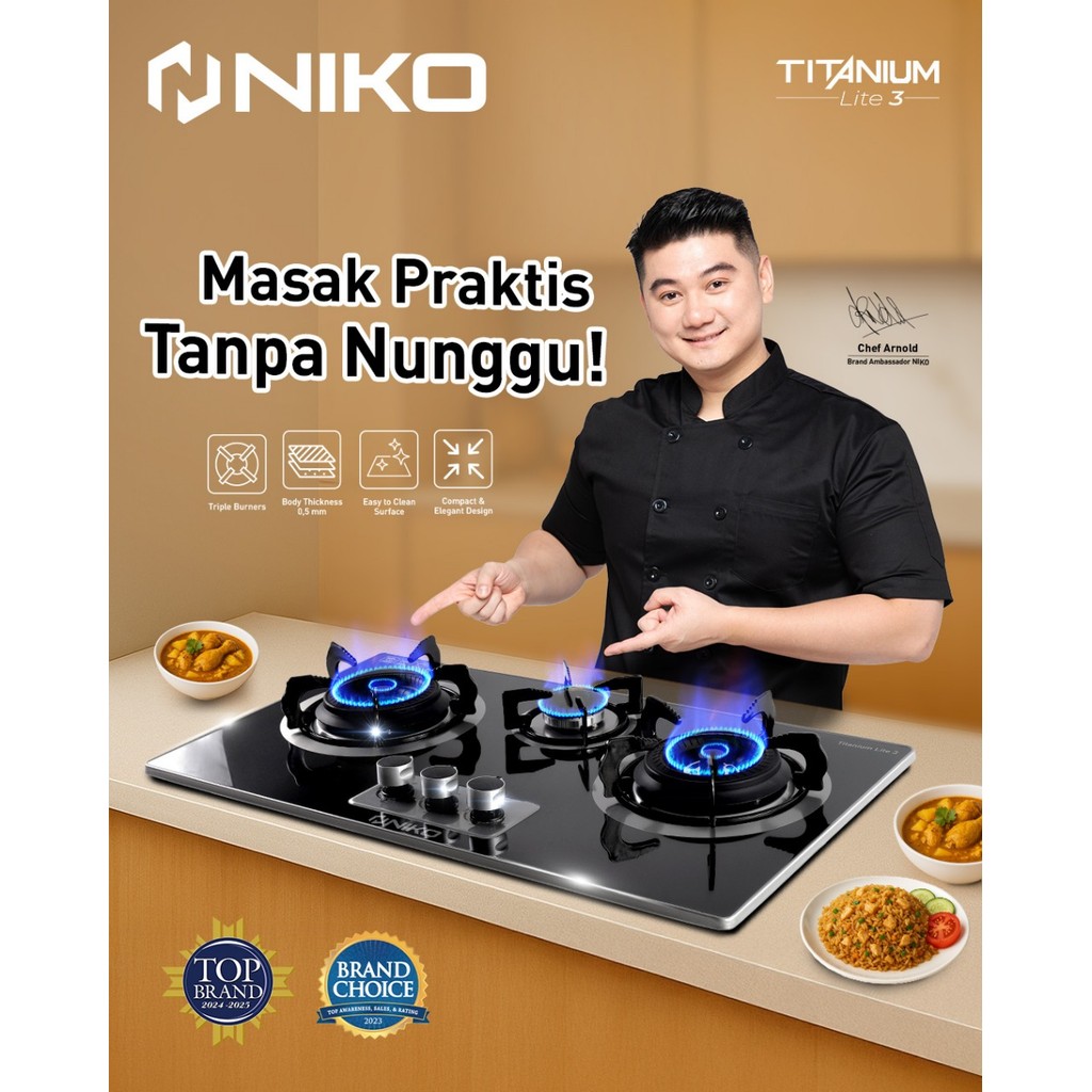 Jual NIKO Kompor Gas Tanam dan Meja TITANIUM LITE 1 Tungku / 2 Tungku ...