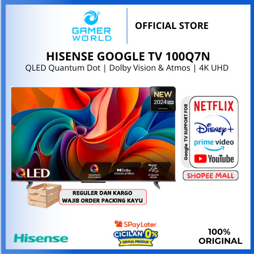 Jual GOOGLE TV HISENSE 100 Inch 100Q7N Mini-LED Q7N QUANTUM DOT COLOR ...