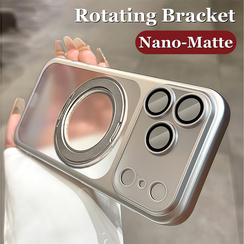 Jual 360 Rotating Bracket Nano-matte Phone Case for IPhone 17 Pro Max ...