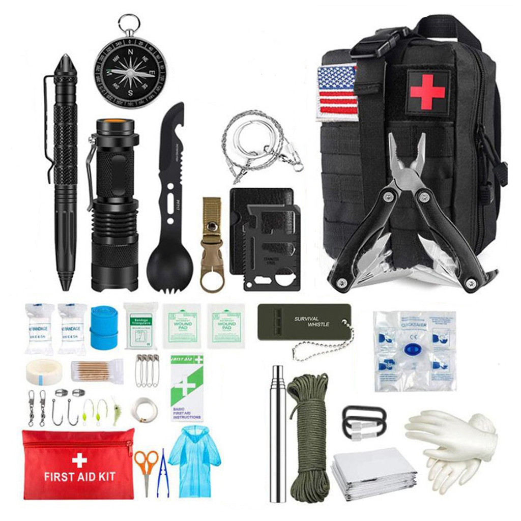 Jual Survival First Aid Kit Survival Full Set Molle Outdoor Gear Emergency Kits Trauma Bag ...