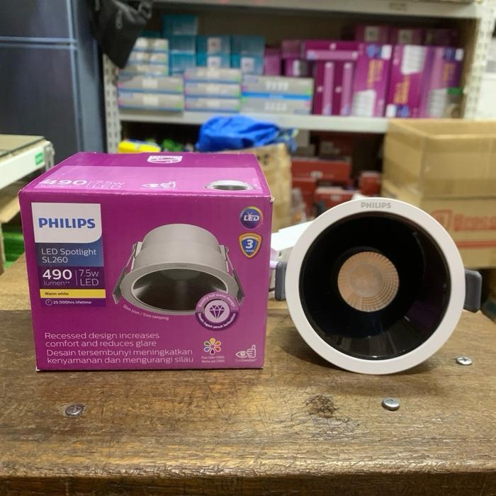 Jual Lampu LED Spotlight SL260 PHILIPS 7.5W Body Putih Downlight ...
