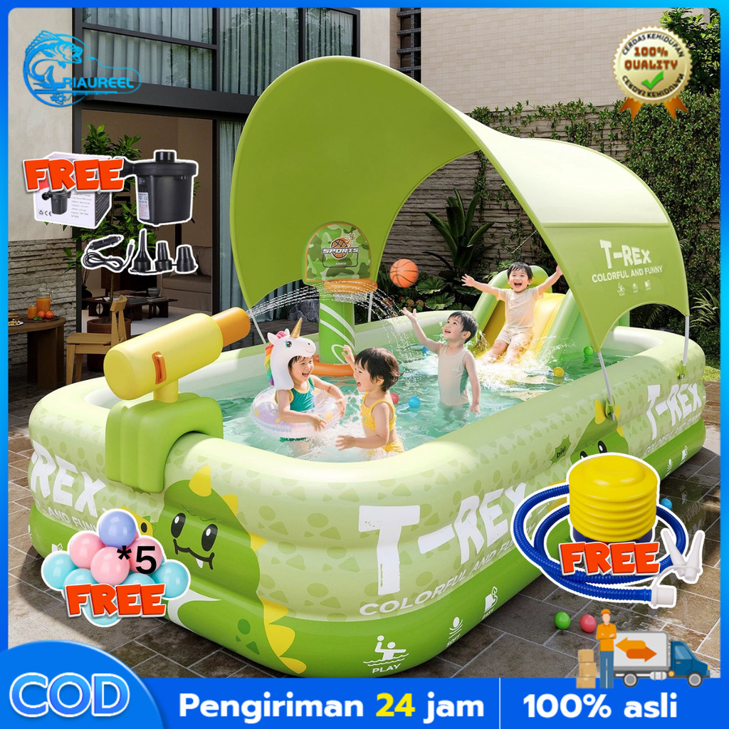 Jual kolam renang anak jumbo 1.2M 1.5M 1.8M 2.1m+Pompa petak karet ...
