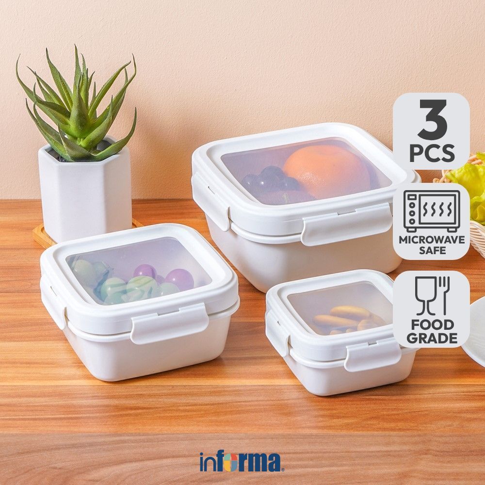 Jual Informa Appetite Set 3 pcs Aria Wadah Makanan Square Food ...
