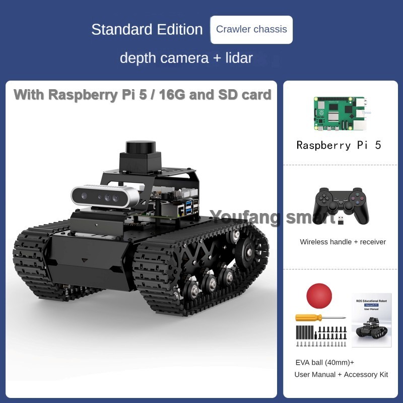 Jual Video RC Tank with Depth Camera Lidar ROS2 AI Cong Robot For ...