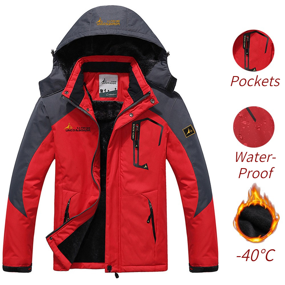 Jual Winter Parka Men Windbreak Plus Thick Warm Windproof Fur Coats ...