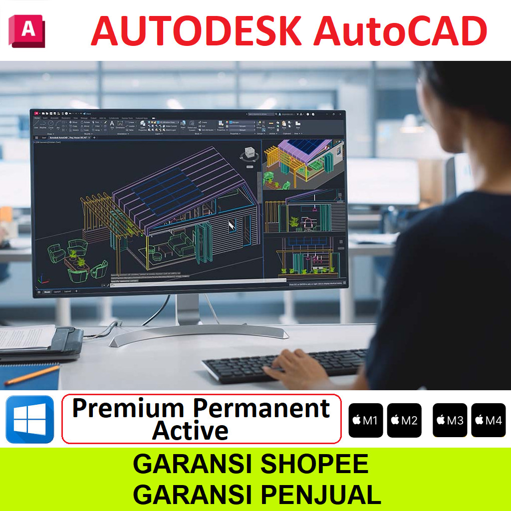 Jual Autodesk AutoCad Windows Mac iMac intel M1 M2 M3 M4 + Panduan ...
