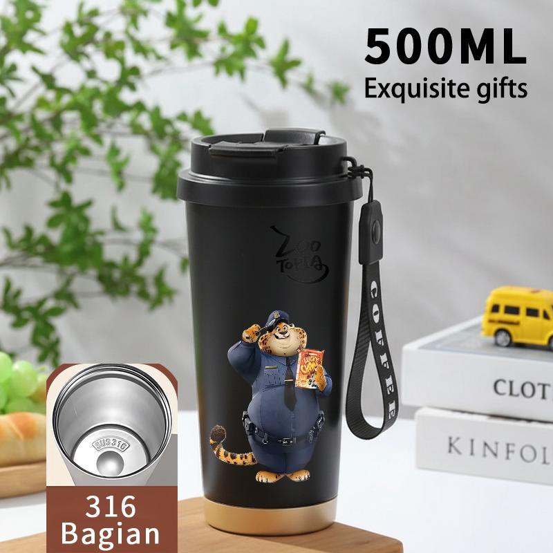 Jual Tumbler Zootopia Benjamin Judy Nick Termos Kopi CUP Case 500 ML ...