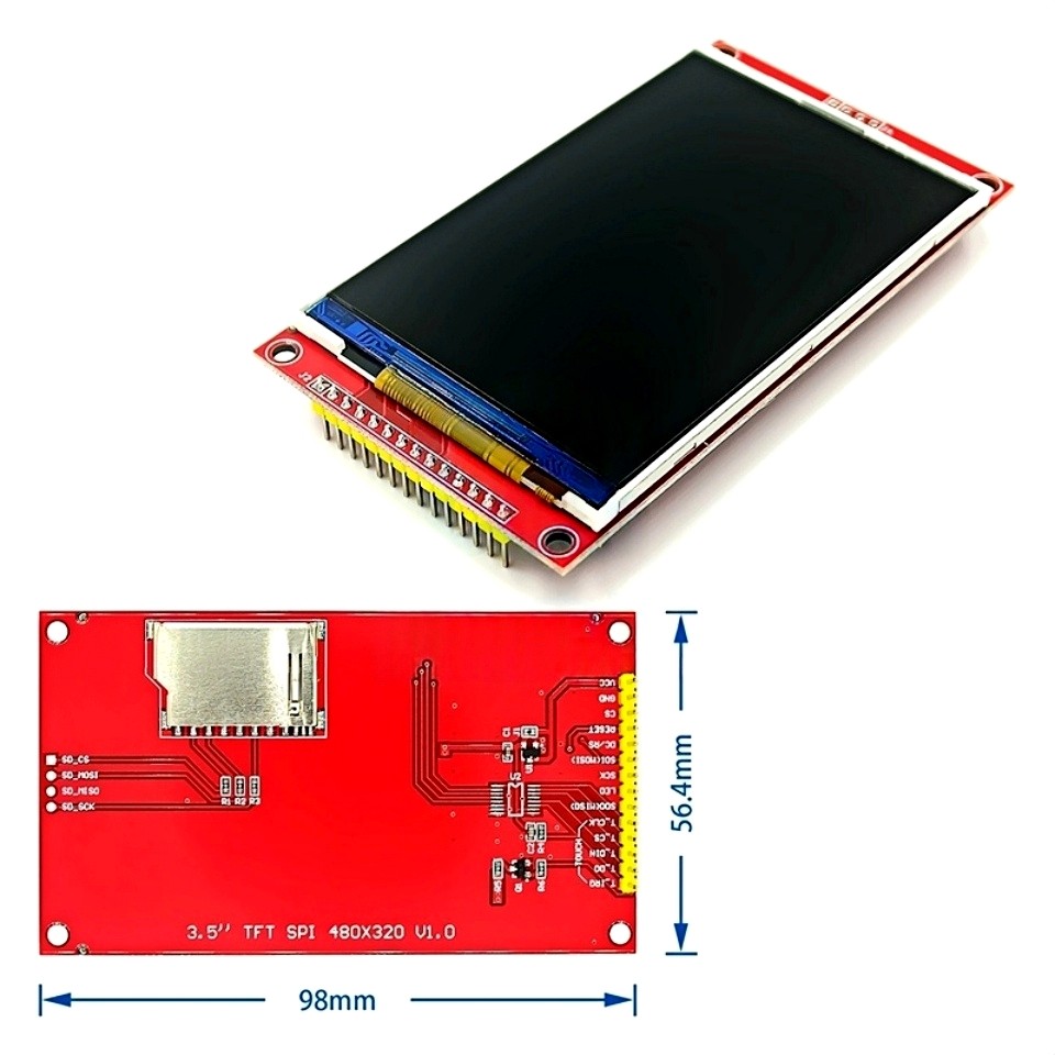 Jual 3.5 in TFT LCD Module with Tou Panel ILI9488 Driver 320x480 SPI ...