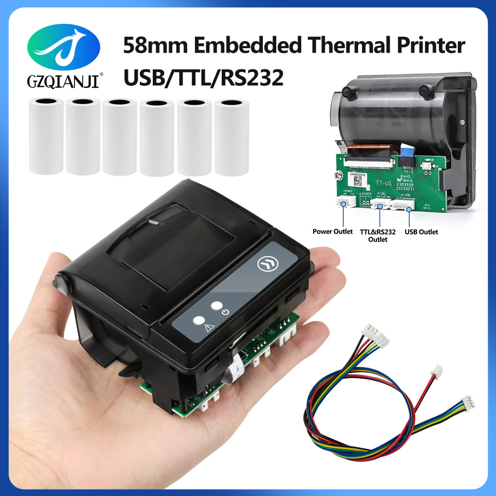 Jual USB/RS232/TTL Mini Embedded Thermal Printer Panel Interface Port ...