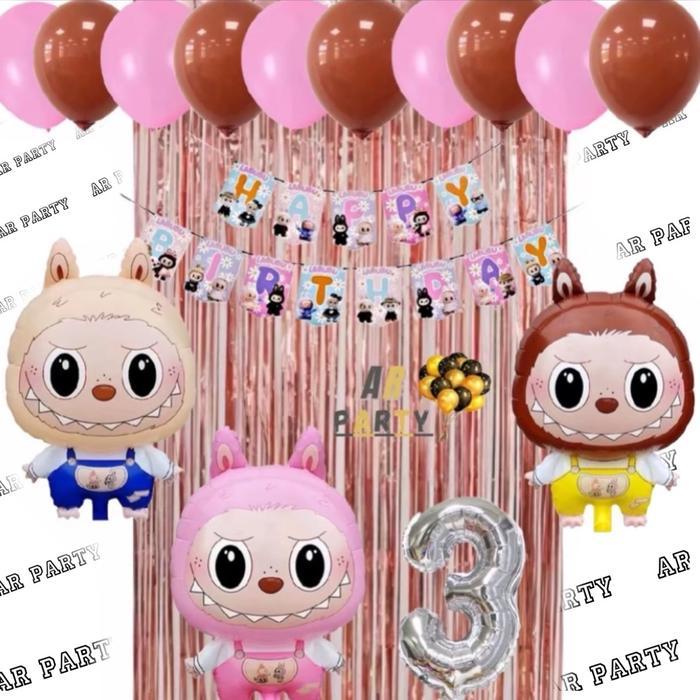 Jual MUMPUNG PROMO Dekorasi set tema labubu/ baground labubu / Dekorasi ...