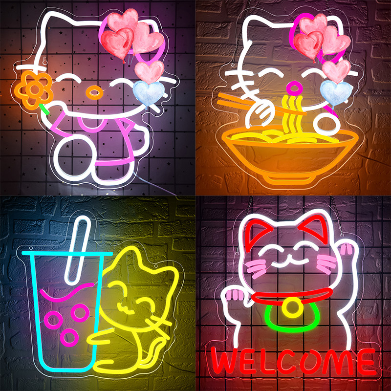 Jual Cat Neon Sign for Wall Decor Cat LED Neon Sign for Cafe Bar ...