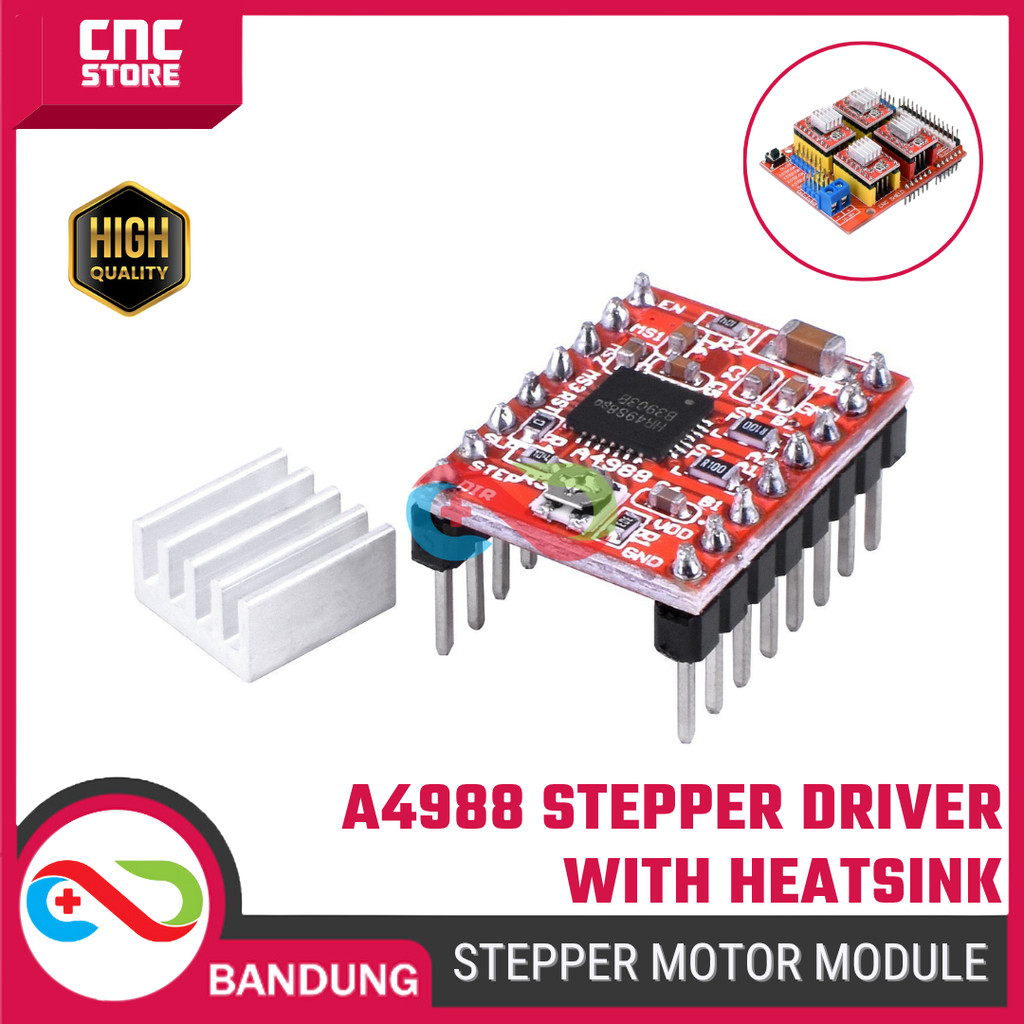 Jual A4988 Driver Stepper Motor dengan Heatsink – Modul Pengendali ...