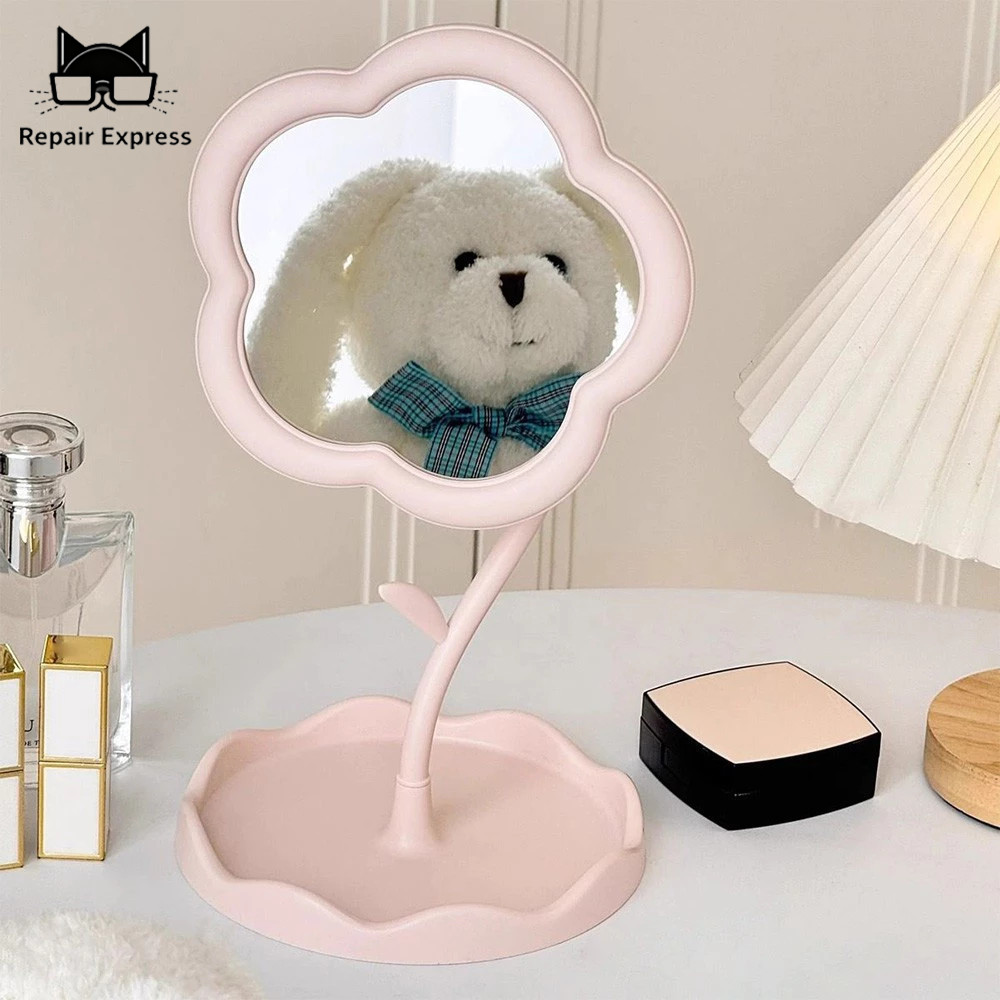Jual Cermin Bunga Standing Mirror Makeup Rotating Cermin Aesthetic ...
