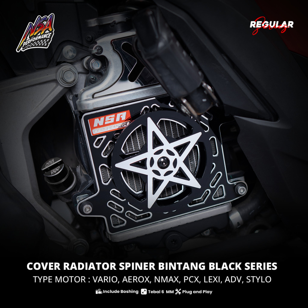 Jual NGGESINGSHOP NSA COVER RADIATOR SPINER BINTANG BLACK SERIES VARIO ...