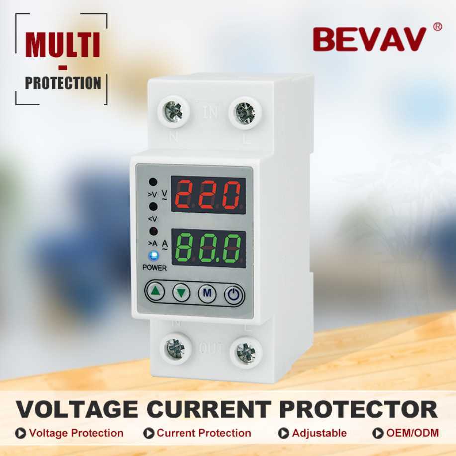 Jual MCB Digital Din Rail Over Voltage Current Protector 220V 40A ABS ...