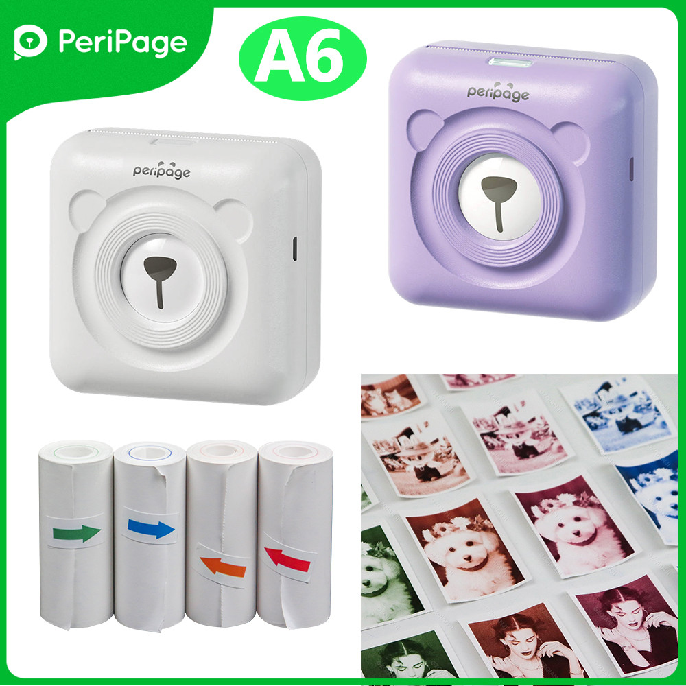Jual Original Peripage A6 203dpi HD Thermal Photo Printer Mini Pocket ...