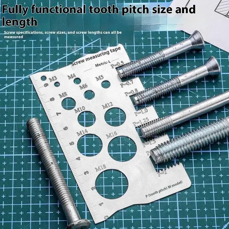 Jual Screw Thread Pit Gauge Ruler Measuring Tool Bolt Nut Metric ...