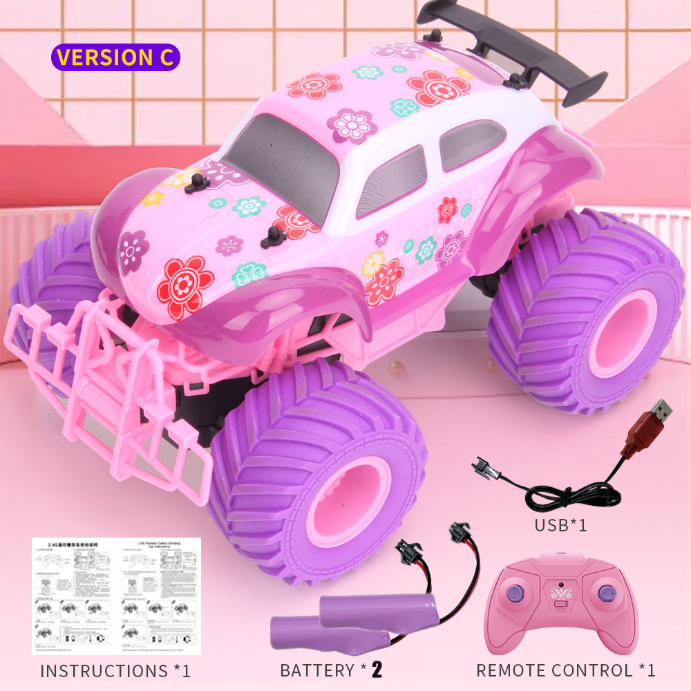Jual Pink RC Car Pickup Truck Electric Climbing Dropresistant Stunt ...