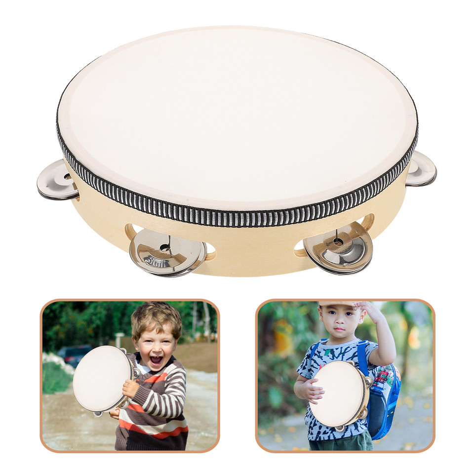 Jual Kids Hand Drum 8 Inch Wooden Frame Orff Music trument Educational ...