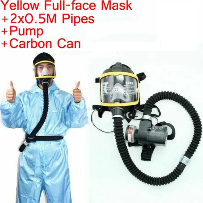 Jual Electric Constant Air Flow Supplied Fed Full/Half Face Gas Mask ...