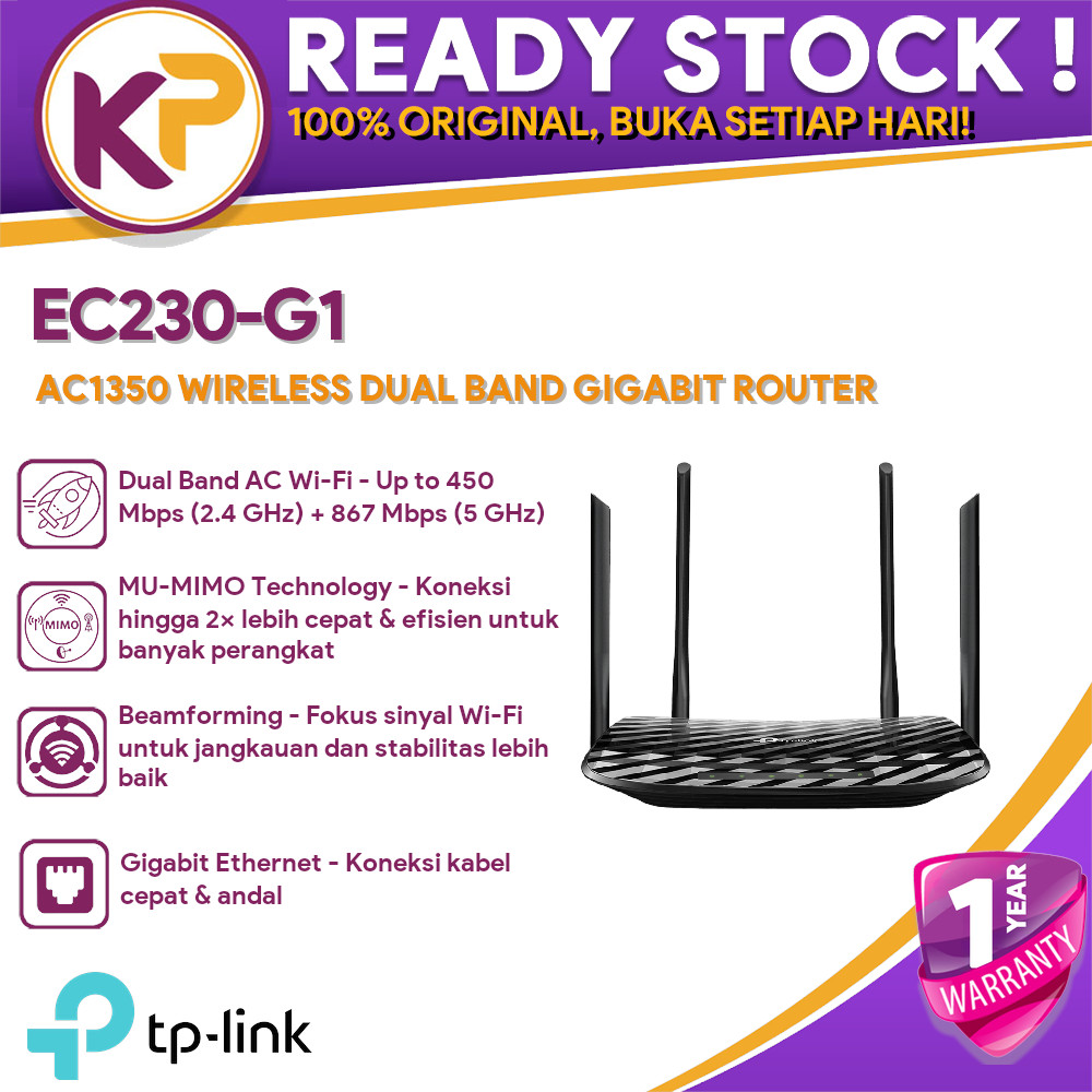 Jual TP-LINK EC230-G1 AC1350 WIRELESS DUAL BAND GIGABIT ROUTER | Shopee ...