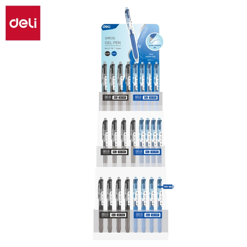 Jual DELI Gel Pen / Pulpen Gel 0.5mm ( Black & Blue ) G075 | Shopee ...