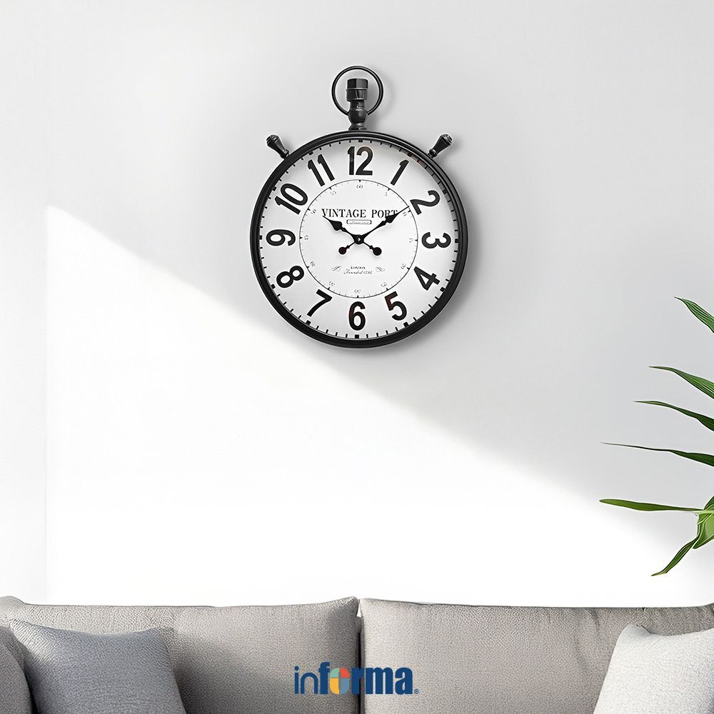 Jual Informa 50X10 cm Jam Dinding Hw21B002Hom - Hitam Wall Clock Jam ...