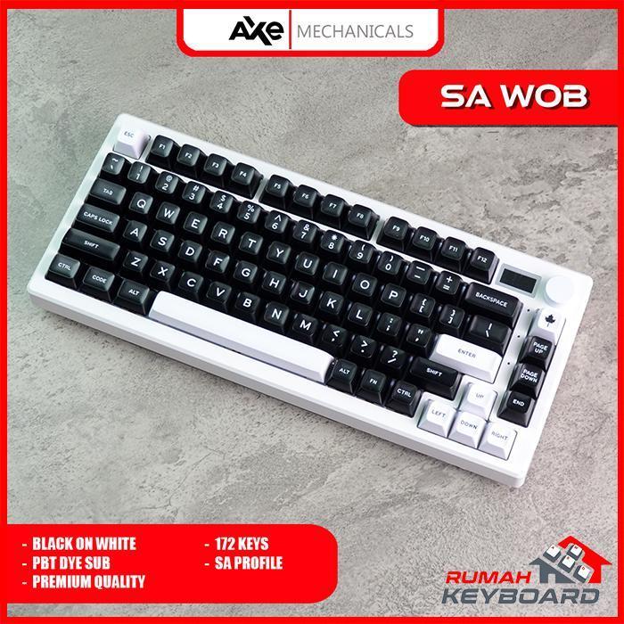 Jual KEYCAP - KEYCAPS - SA PROFILE - ACK AND WHITE - ABS - DOUE SHOT ...