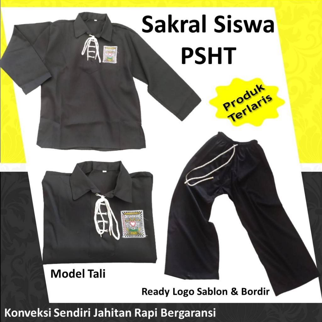 Jual Sakral Siswa PSHT Tali Standart Baju Silat PSHT Lubang Kancing ...