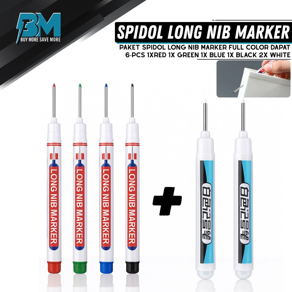 Jual Spidol Tukang Alat Penanda Pulpen Kepala Panjang Long Nip Tip ...