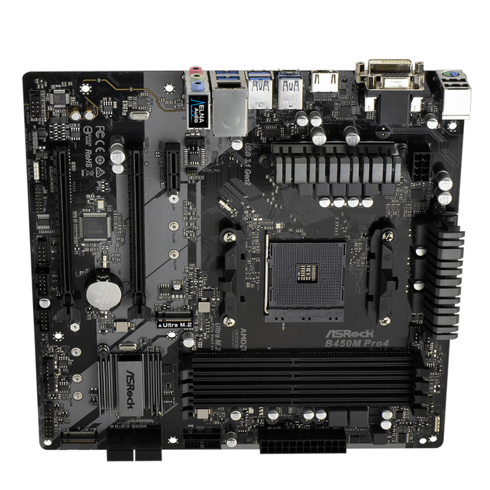 Jual ASRock B450M PRO4 AM4 Motherboard AMD B450 Support Ryzen 5 5600X ...