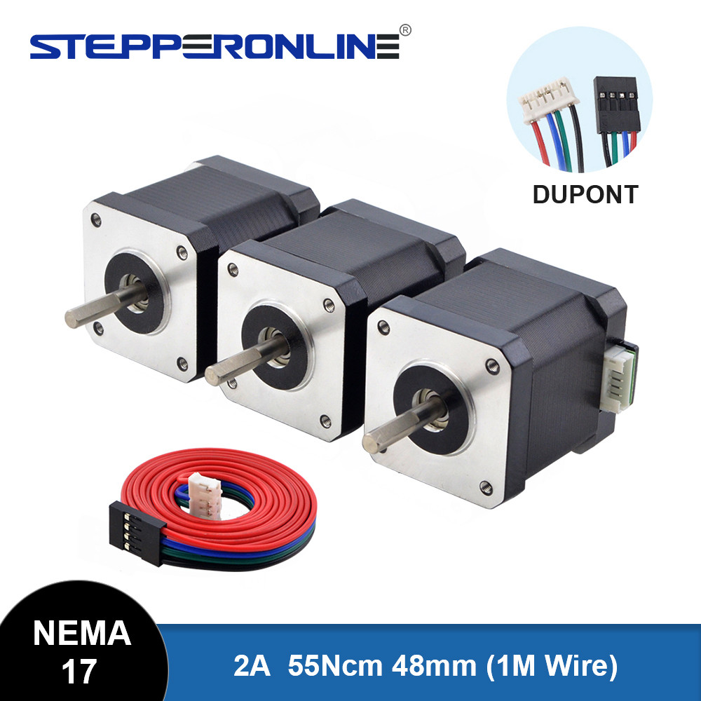 Jual STEPPERONLINE Nema 17 Stepper Motor Motor 48mm 0.55N.m 2A Nema17 ...