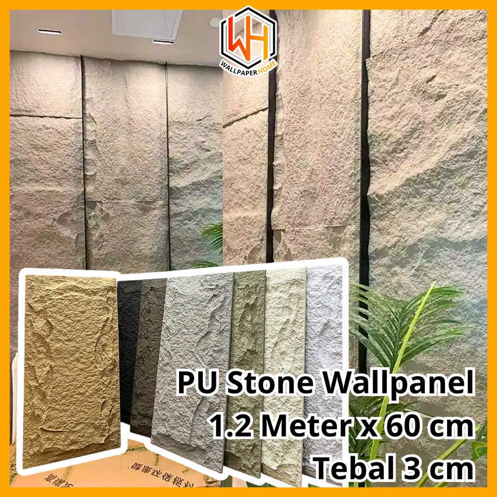 Jual PU Stone Wall Panel 1,2 Meter x 60 cm, Tebal 3cm, WALLSTONE ...