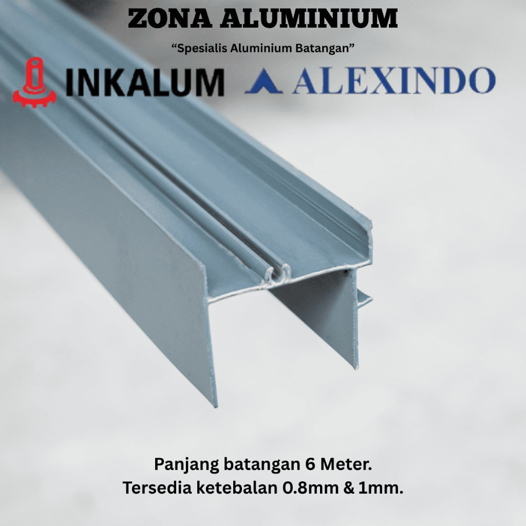 Jual INKALUM ALEXINDO Aluminium Batangan 9105 Rel Atas Tunggal untuk ...