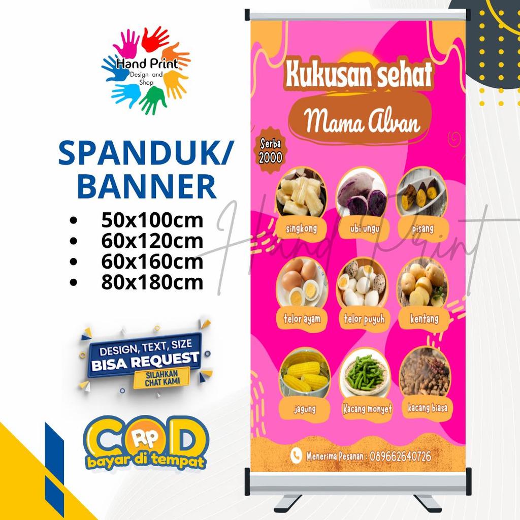 Jual Cetak Spanduk Banner Kukusan Pink Kukusan Sehat MMT Spanduk Custom ...