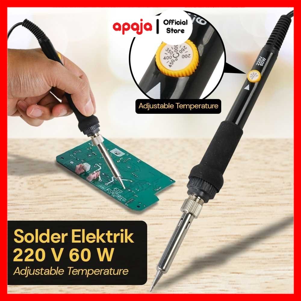Jual Apaja Solder Elektrik Adjustable Temperature Soldering 220V 60W ...