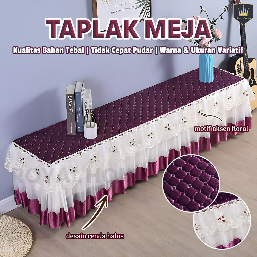 Jual ROYAL HOME Taplak Meja TV Model Renda | Taplak Meja Elegan | Kain ...