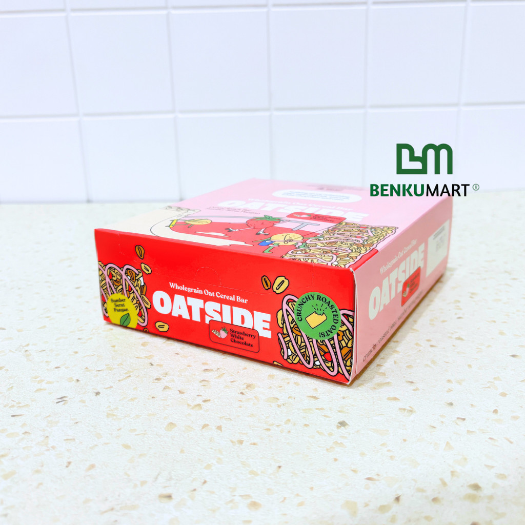 Jual [BOX] Oatside Oat Cereal Bar Strawberry White Chocolate (12 x 18 ...