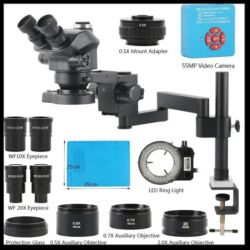 Jual BADABEST 3.5X-200X Zoom Stereo Trinocular Microscope Clamp Folding ...