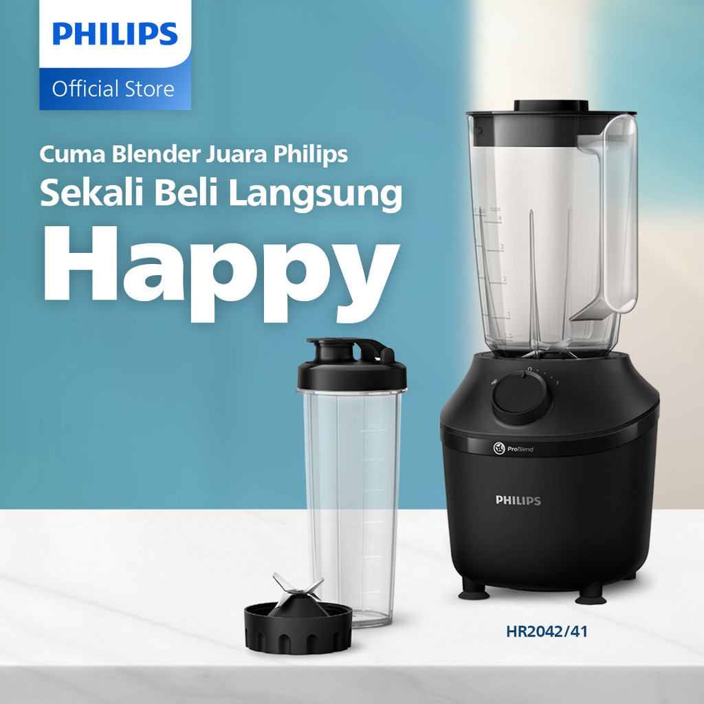 Jual Blender Philips Plastik 1 Liter - 3000 series HR2042/41 - Blender ...