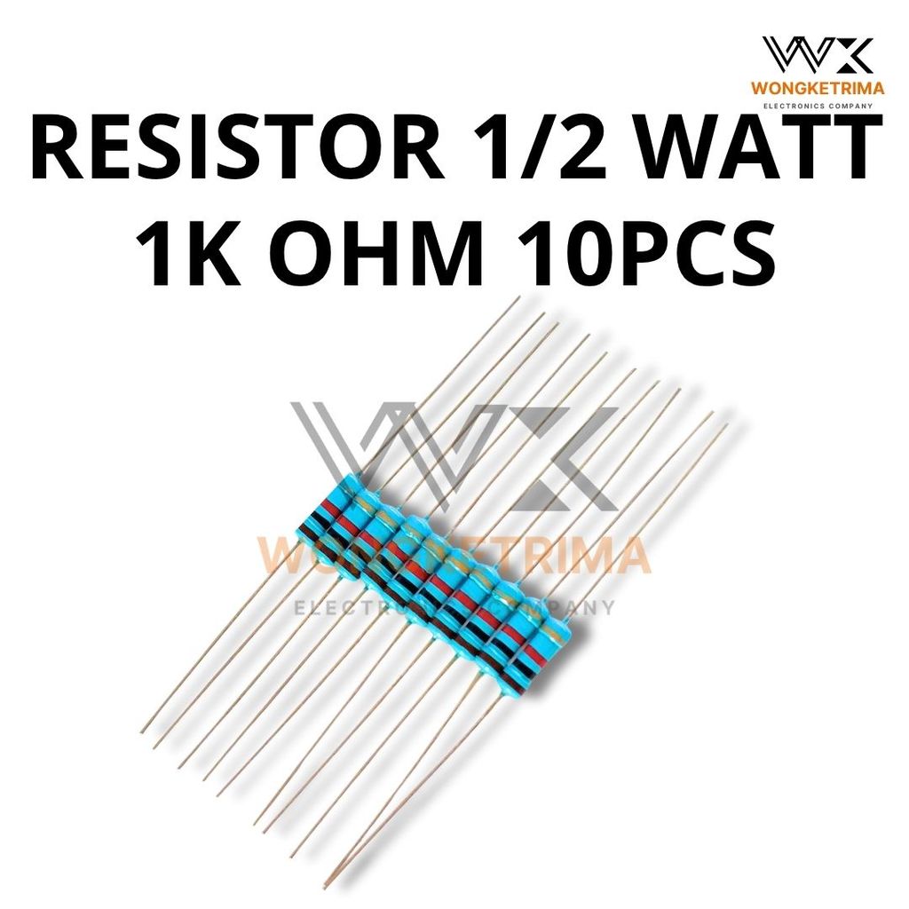 Jual 10 PCS RESISTOR 1K 1000 OHM 1/2 WATT | Shopee Indonesia