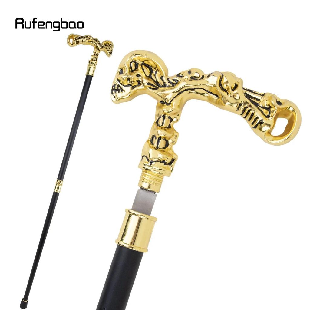 Jual Golden Skull Walking Stick with 26cm Hidden Sword Self Defense ...